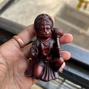 Hanuman Idol Antique Sindur Colour Hanuman Statue - Sacred Hindu God ...
