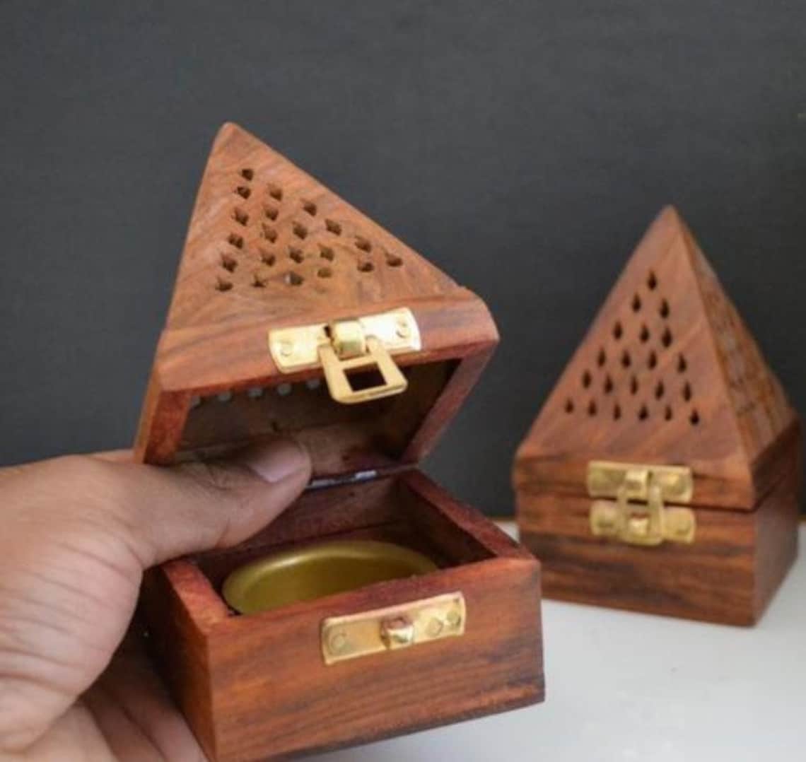 Wooden Incense Burner, Incense Stand With Water-drop Incense Insert and ...