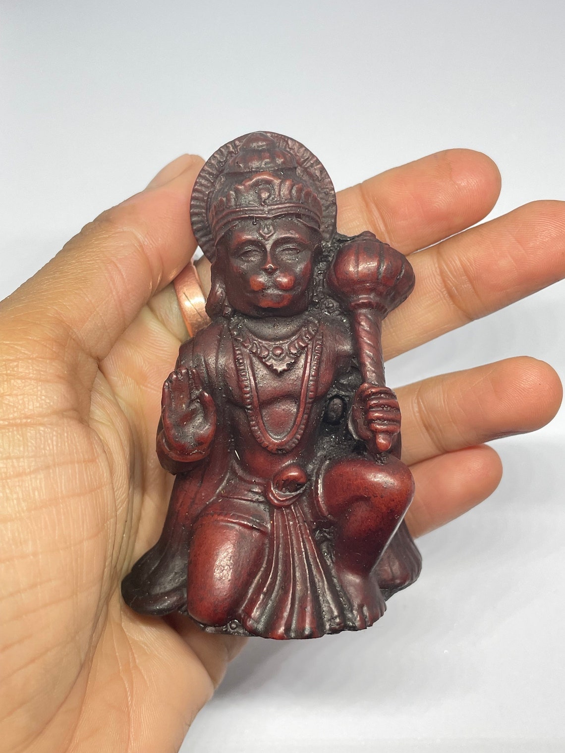 Hanuman Idol Antique Sindur Colour Hanuman Statue Sacred Hindu God Idol ...