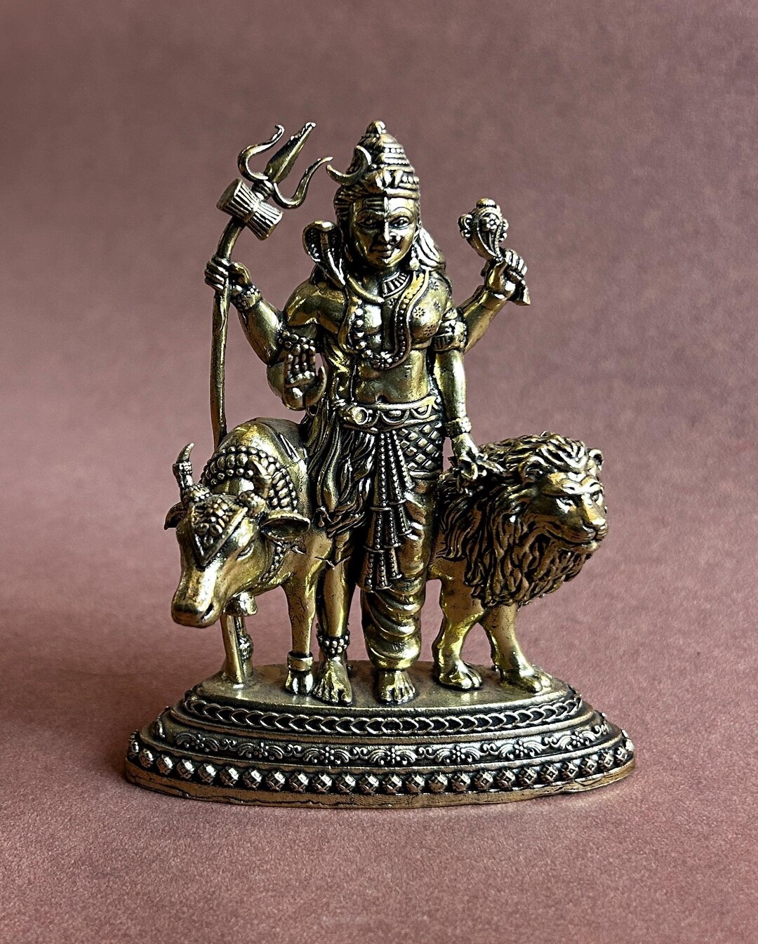 Handcrafted Brass Ardhanarishwar Statue | Shiva Parvati Fusion Idol ...