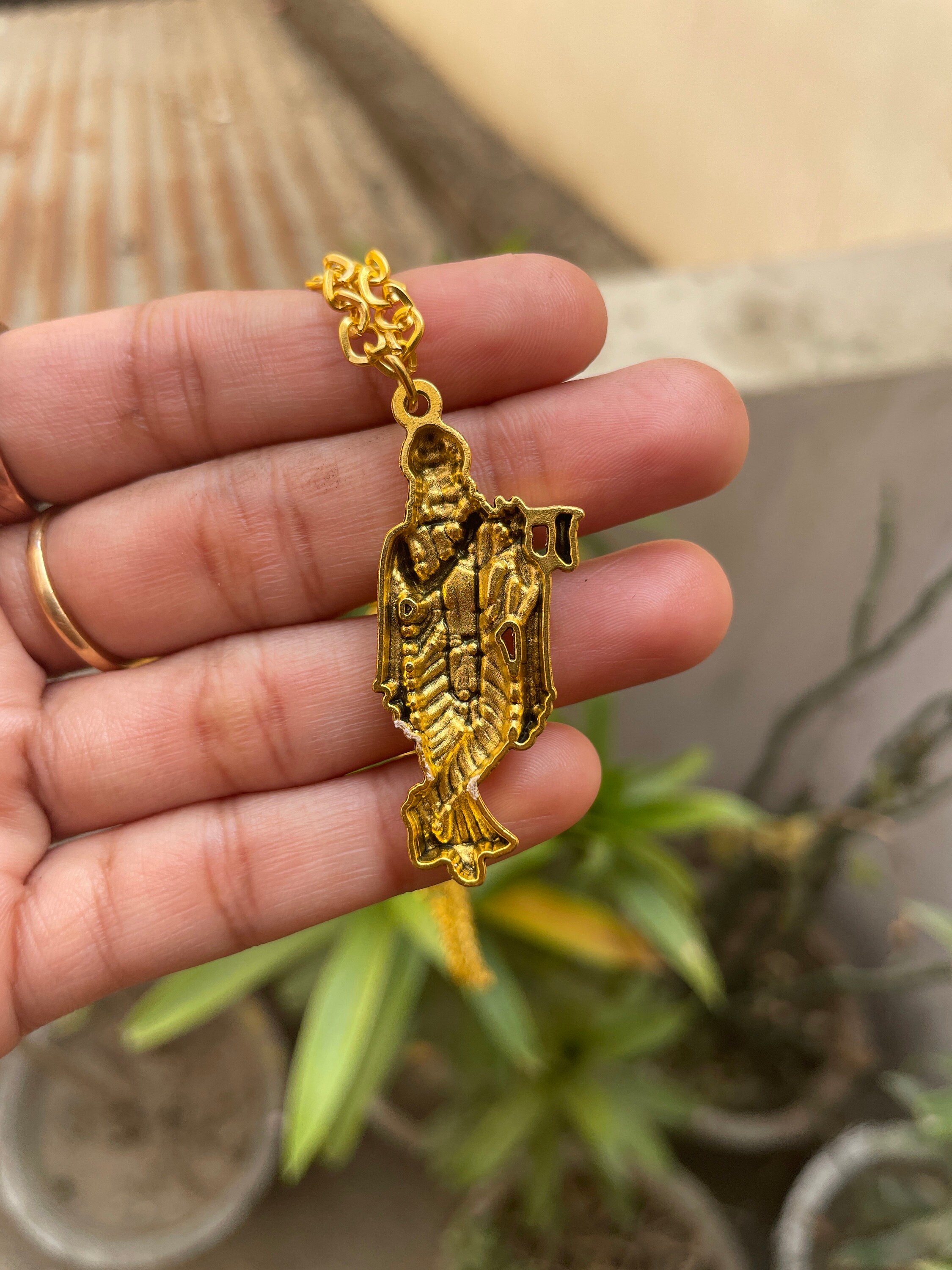 Handmade Jai Shri Ram Pendant Men Necklace, Handmade Idol Pendant, Men ...
