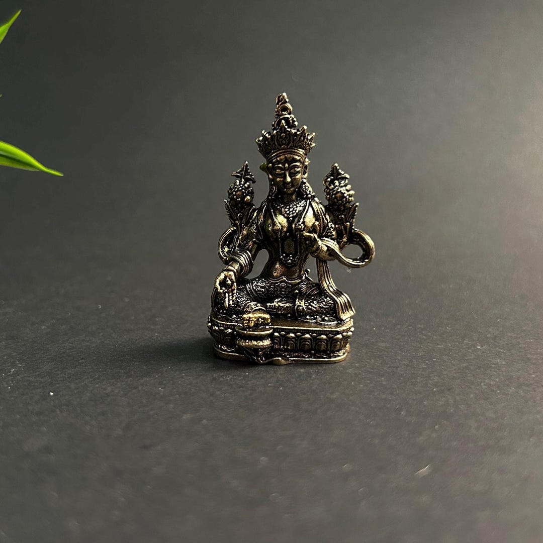 Tara Devi Statue in Brass Hindu Buddhist Goddess Idol Antique Finish ...