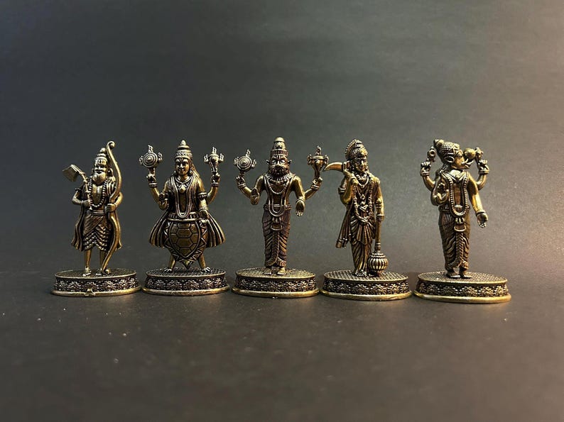 Lord Vishnu Brass Dasavatar Statue Set | Lord Vishnu Ten Avatars ...