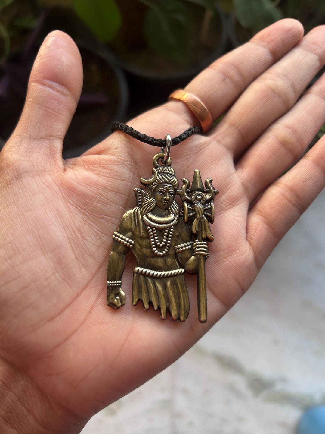 Handmade Shiva Necklace Mahadev Trishul Damru Pendant Hindu God Jewelry ...