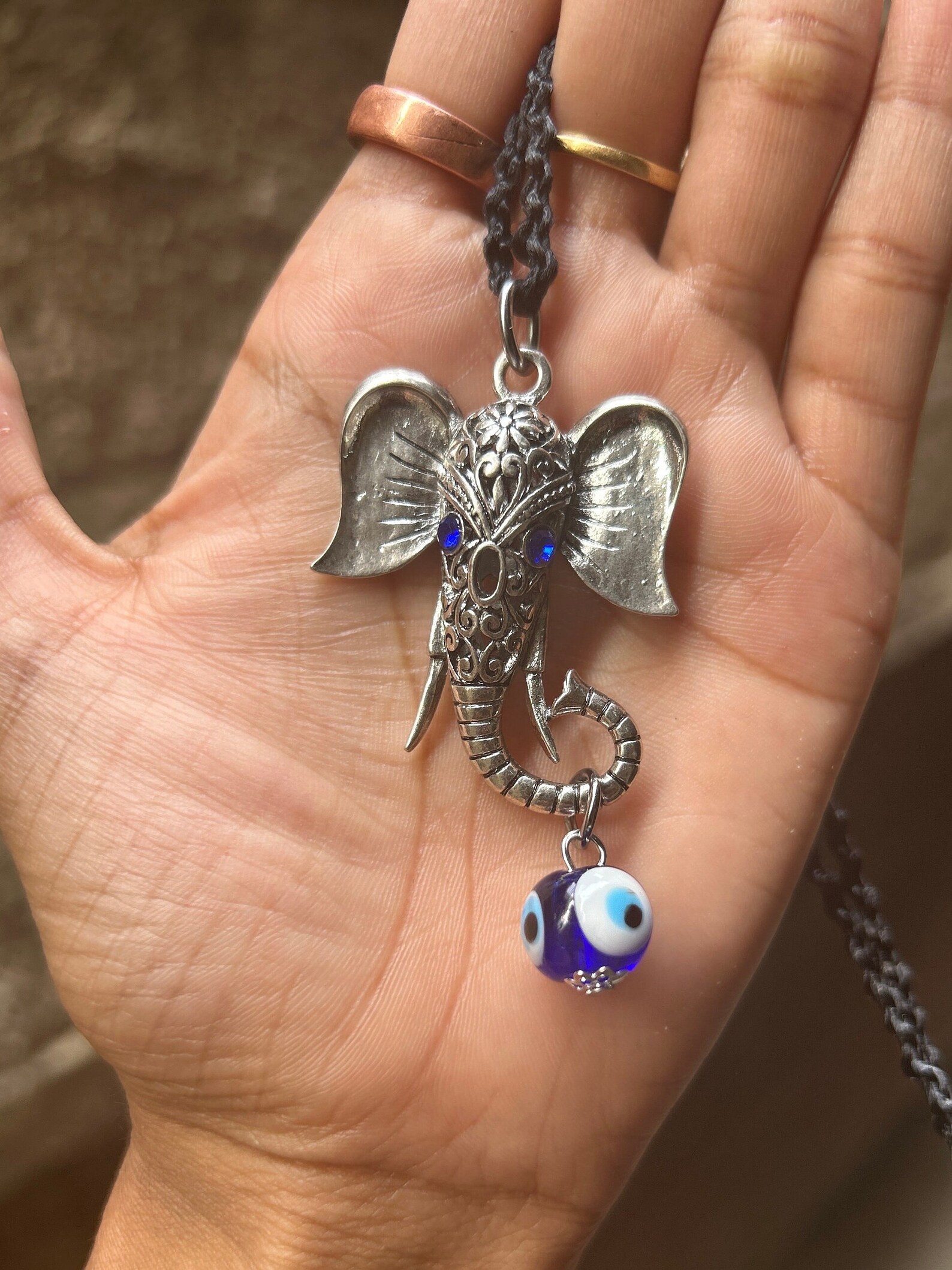 Evil Eye God Ganesha Pendants Antique Silver Tone Ganesh Hindu God ...