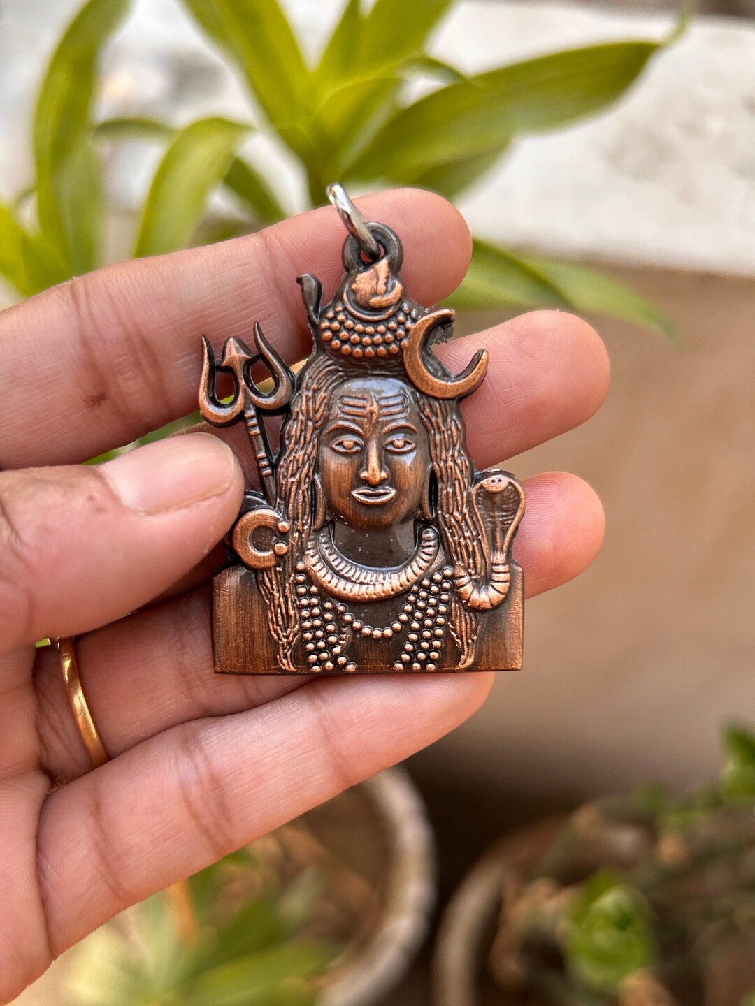 Shiva Necklace, Copper Shiva Amulet, Silver Shiva Charm Pendant, Shiva ...