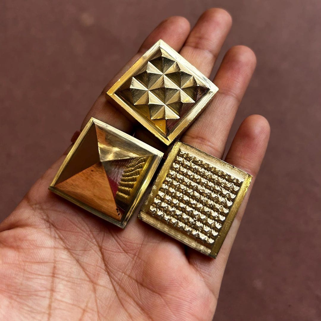 91 Pyramid Brass Energy Grid Vastu Brass Pyramid for Positive Energy ...