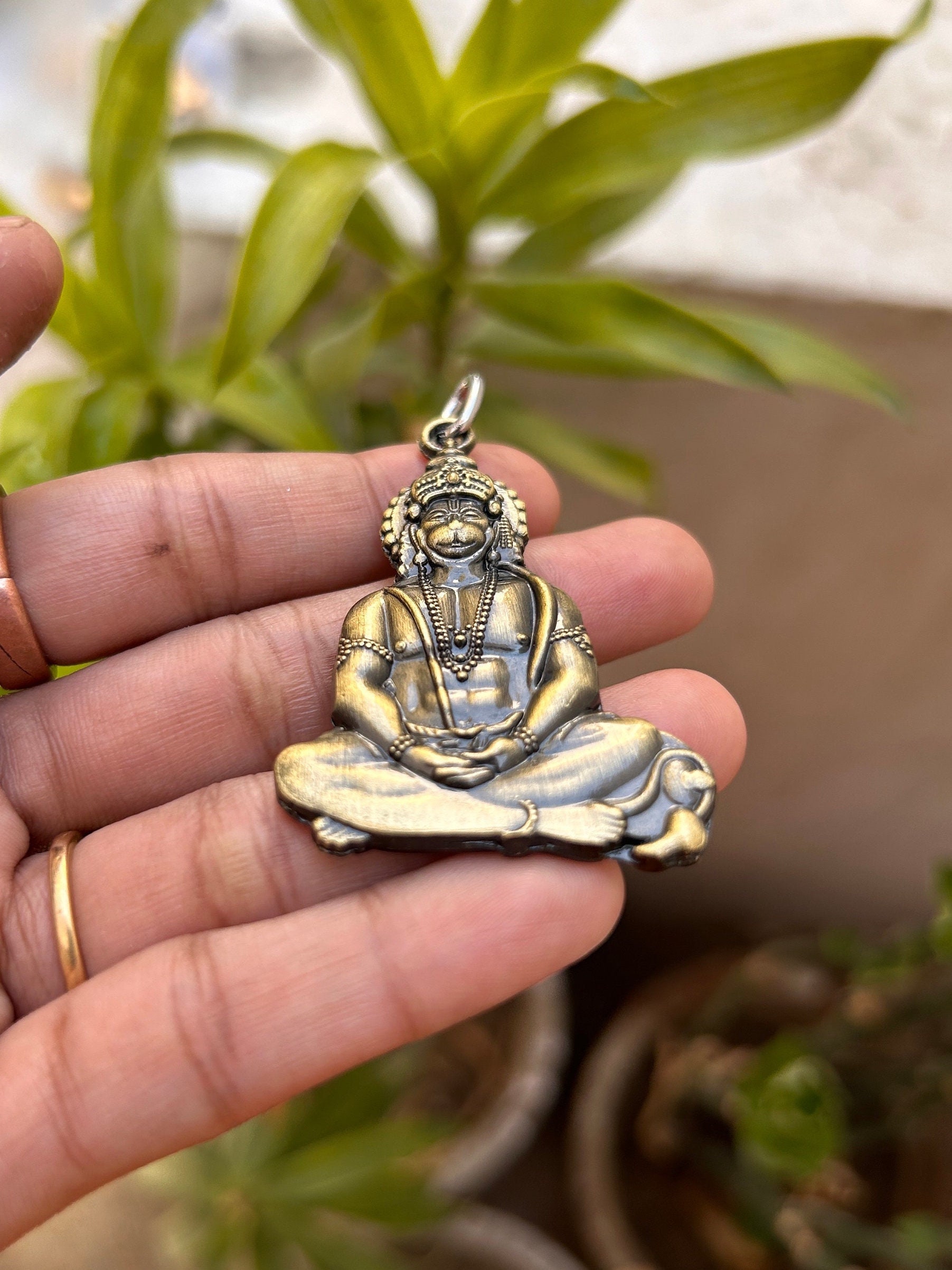 Handmade Hanuman JI Pendant Men Necklace, Handmade Idol Pendant, Men's ...