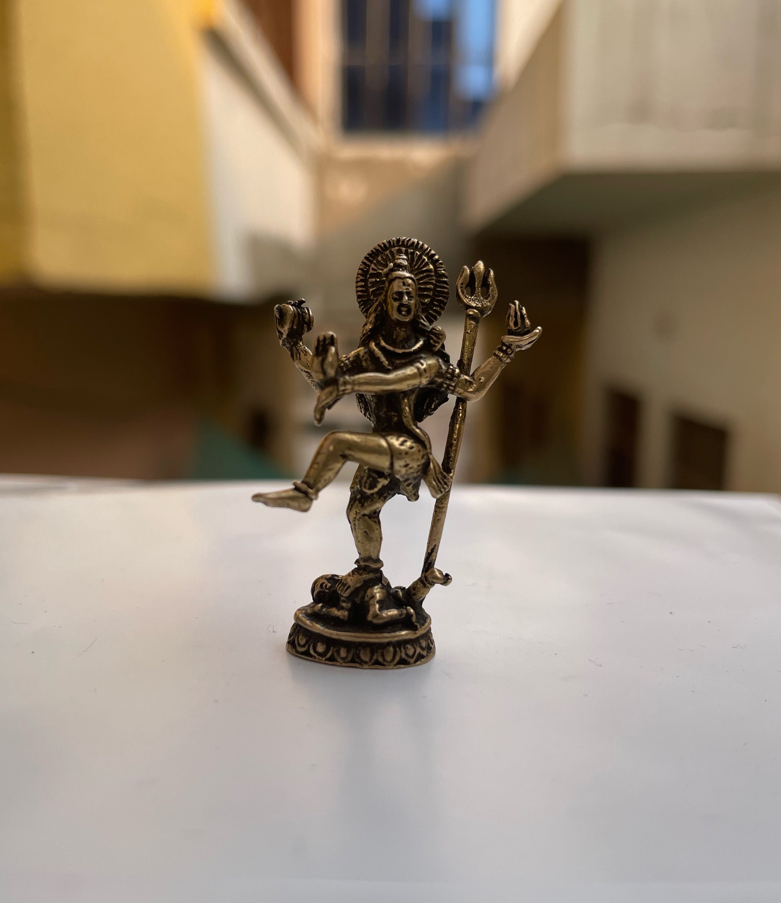 Sterling Brass Lord Shiva Statue Divine Tandav Shiva for Home Temple ...