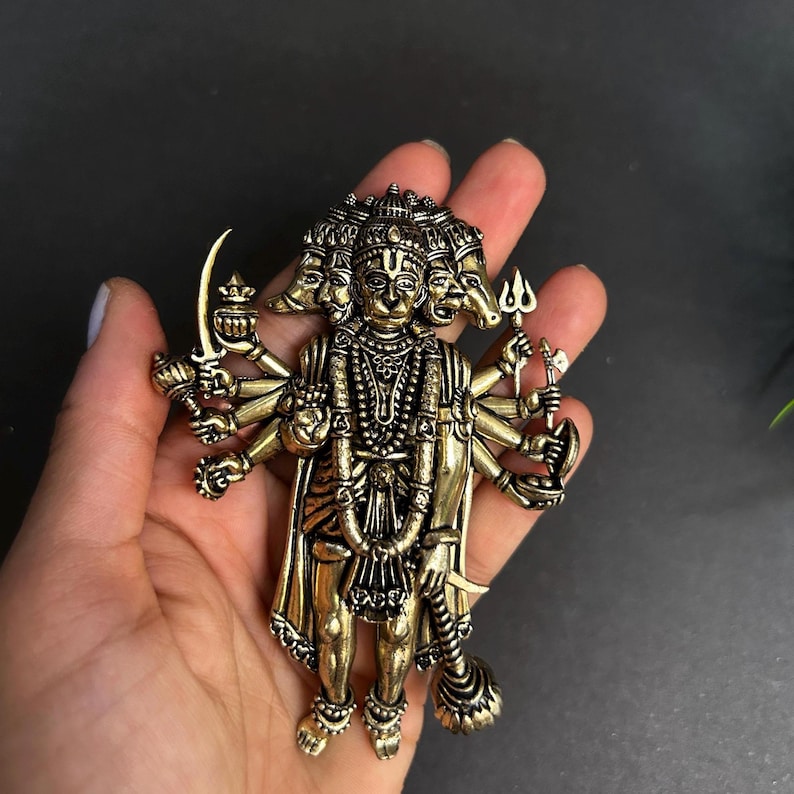 Panchmukhi Hanuman Wall Hanging in Brass Five Face Hanuman Ji Wall ...