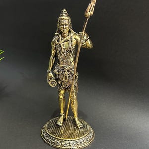 Shiva Statue Lord Shiva Brass Statue Standing Mahadev Idol With Trishul ...