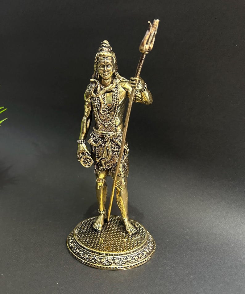 Shiva Statue Lord Shiva Brass Statue Standing Mahadev Idol With Trishul ...