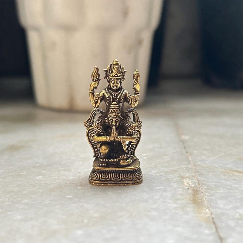 Holy God Vishnu Brass Statue Lord Vishnu Narayan Idol Narayana Figurine ...