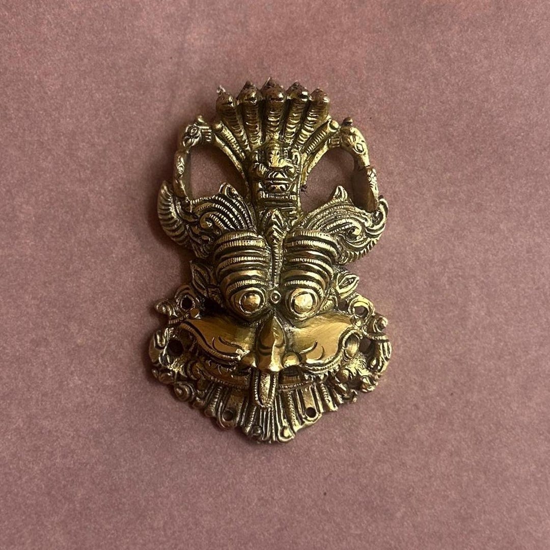 Vastu Brass Yali Wall Hanging Guardian Idol Indian Home Decor Antique ...