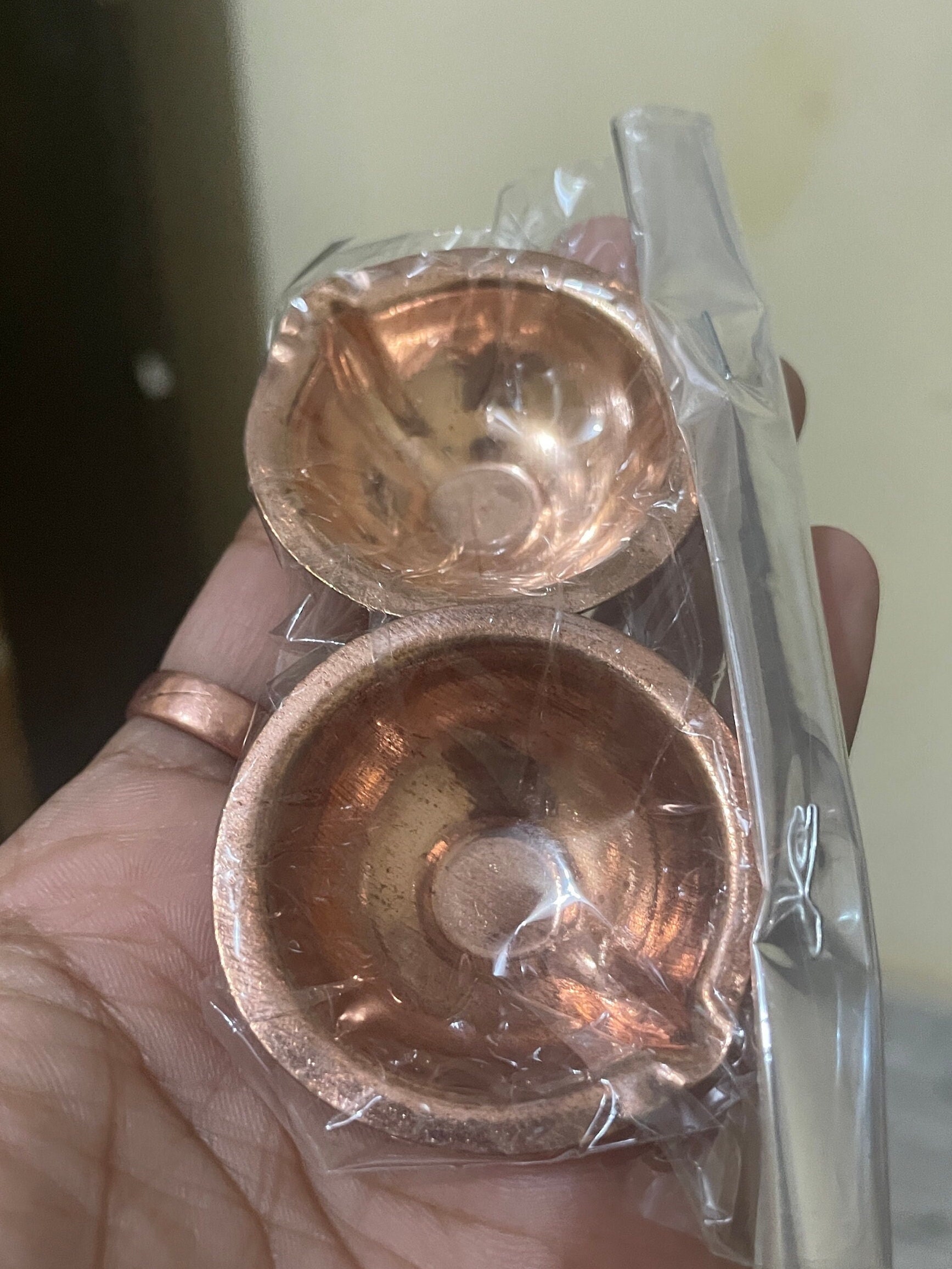 Buy Copper Pooja Diya Kuber Diya Pooja Deepak Pack of Two Online in ...