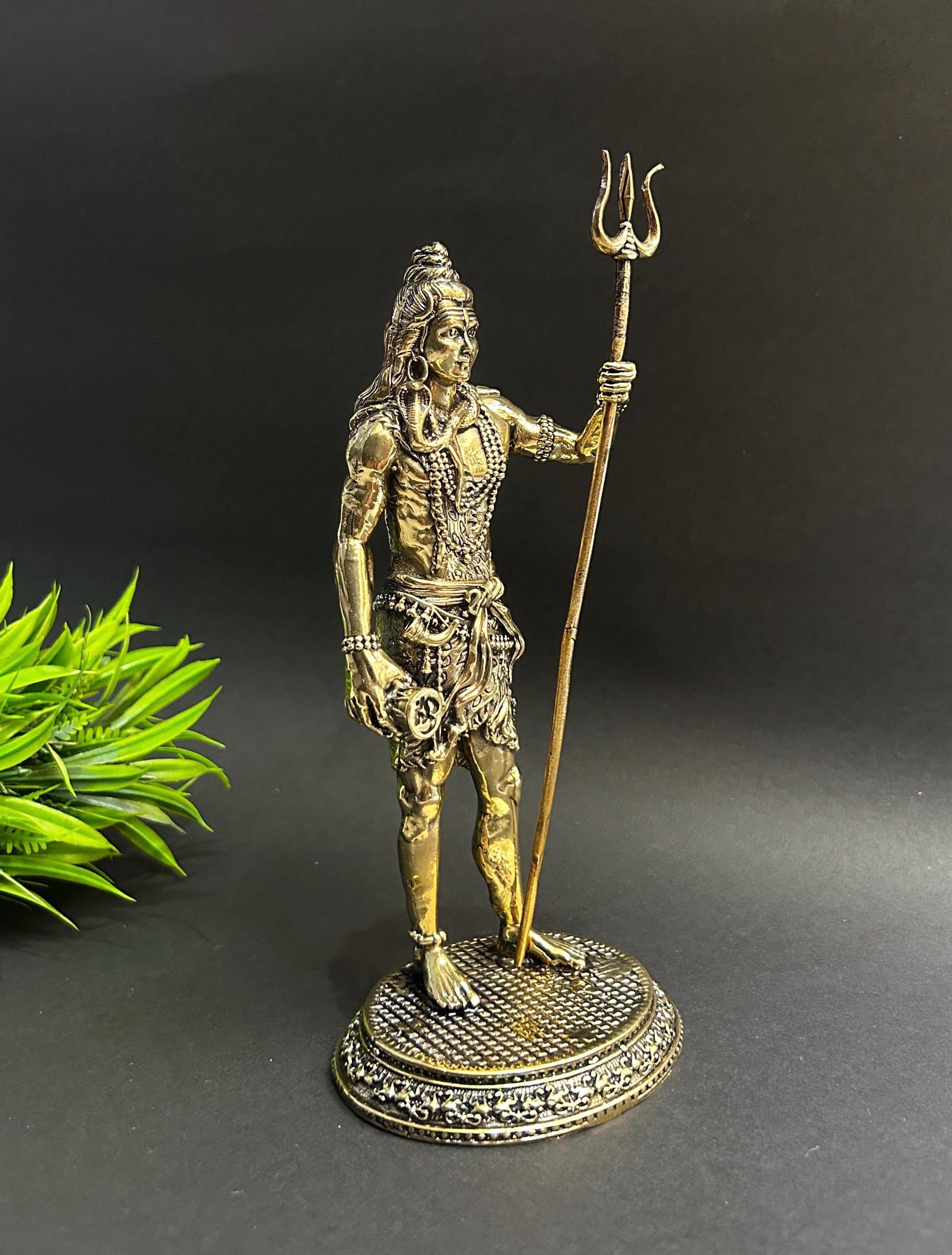 Shiva Statue Lord Shiva Brass Statue Standing Mahadev Idol With Trishul ...