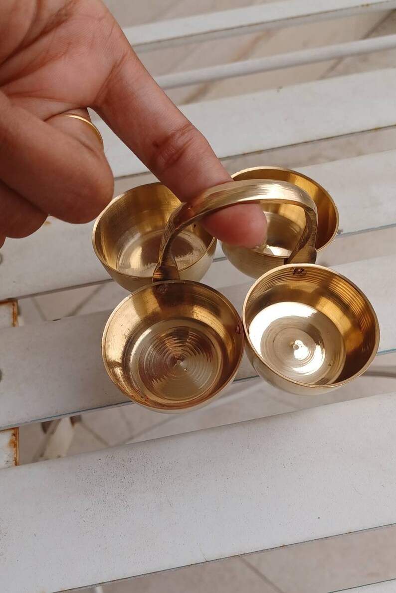 Roli Chawal Chaumukh Made of Pure Brass Used as Wedding Gift . Pooja ...