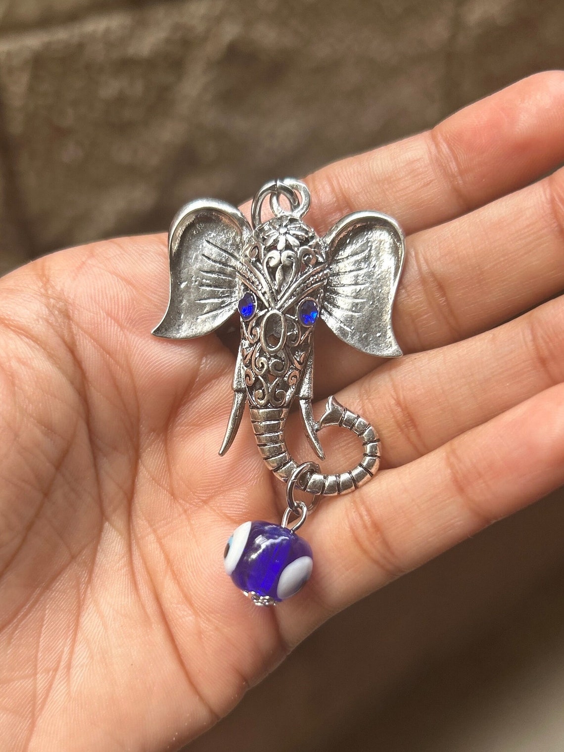 Evil Eye God Ganesha Pendants Antique Silver Tone Ganesh Hindu God ...