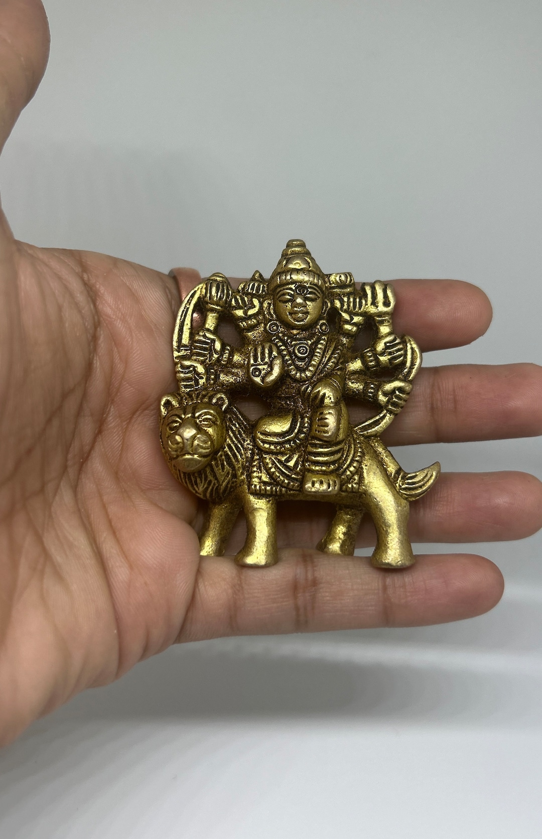 Maa Durga Statue in Brass Hindu Goddess Small Idol for Home Temple ...
