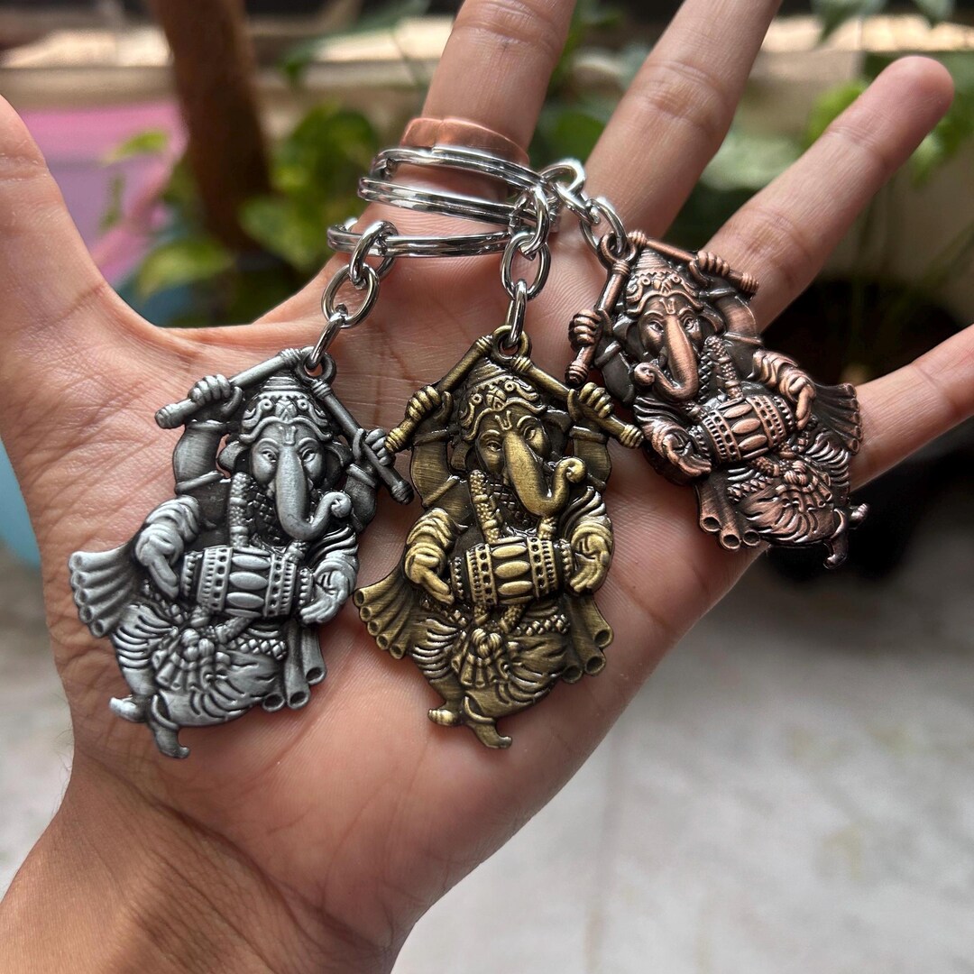 Ganesha Keychain, Hindu God Key Chain, Good Luck Keyring, Remover of ...