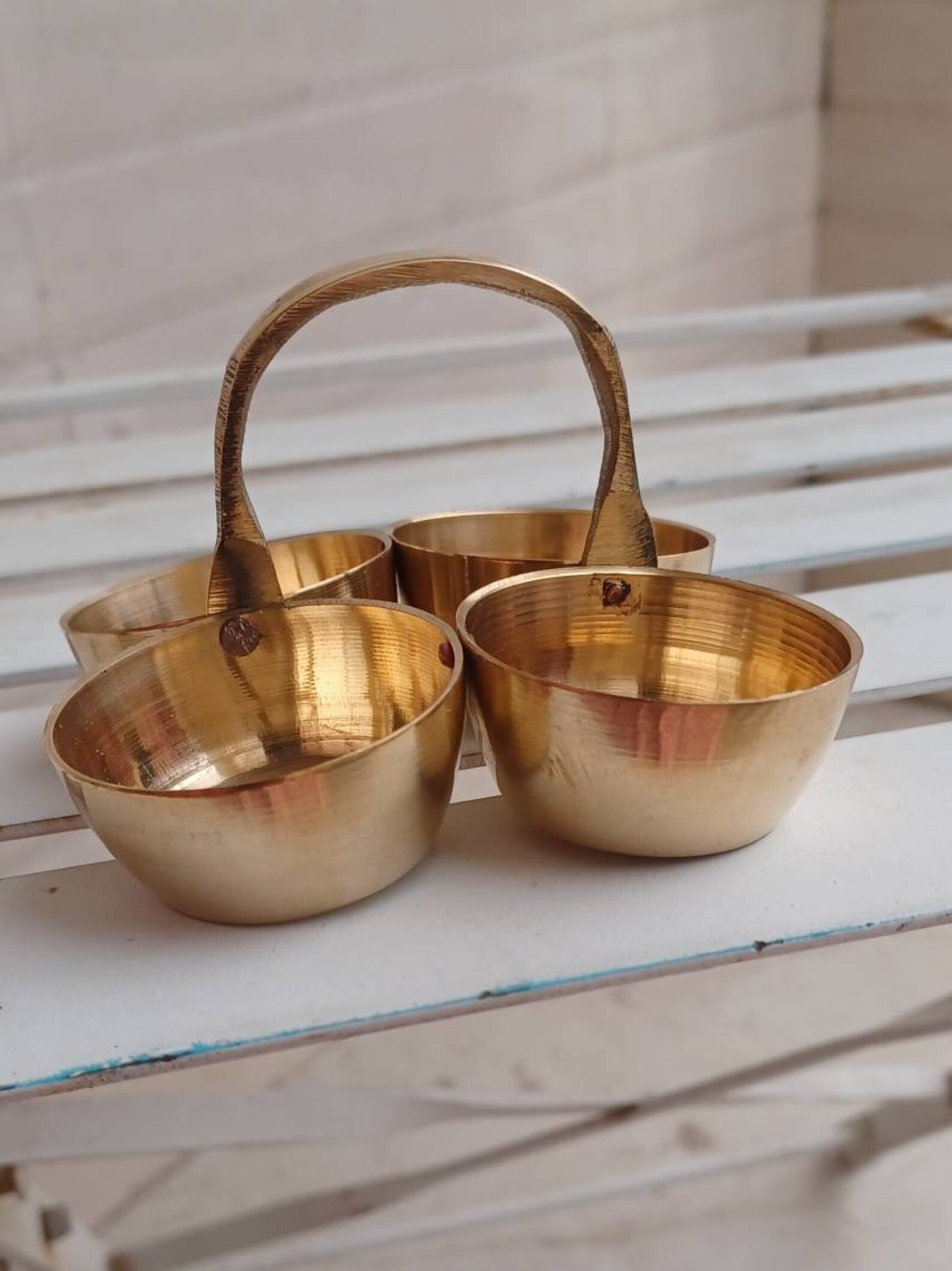 Roli Chawal Chaumukh Made of Pure Brass Used as Wedding Gift . - Etsy