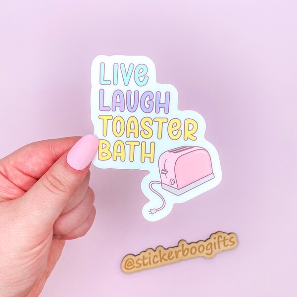 Live Laugh Toaster Bath Sticker - Etsy