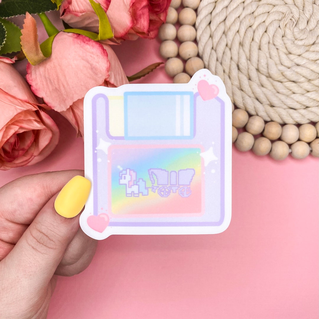 Retro Gaming Sticker, Cute Pastel Stickers, Funny Stickers, Pink Kawaii ...