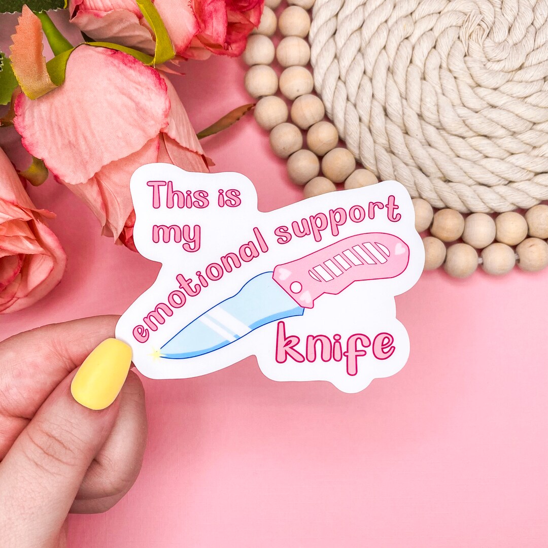 Emotional Support Water Bottle Sticker, Funny Stickers for Women, Pink ...
