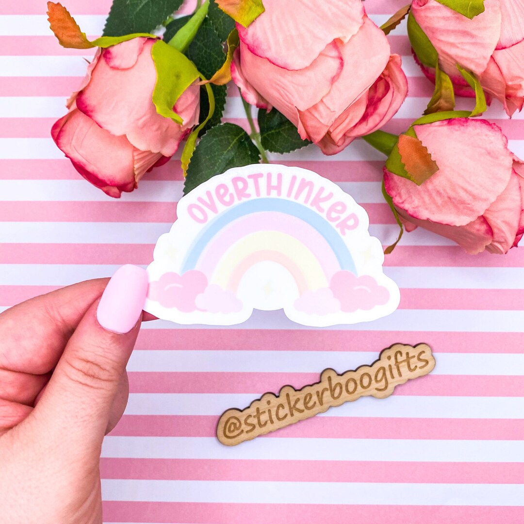 Overthinking Sticker Funny Stickers for Women Cute Rainbow - Etsy