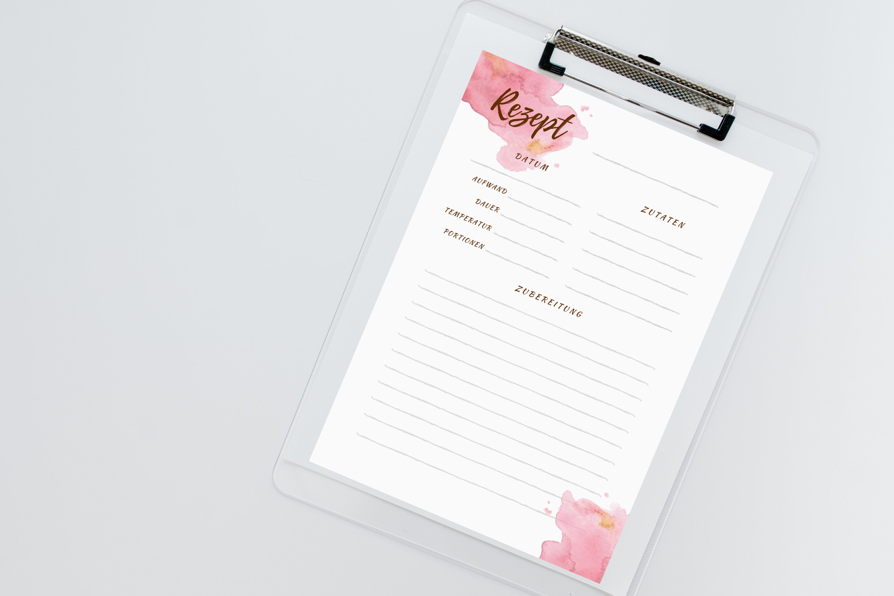 Great Gift Idea Recipe Template A4 for Recipe Folders to Write and ...