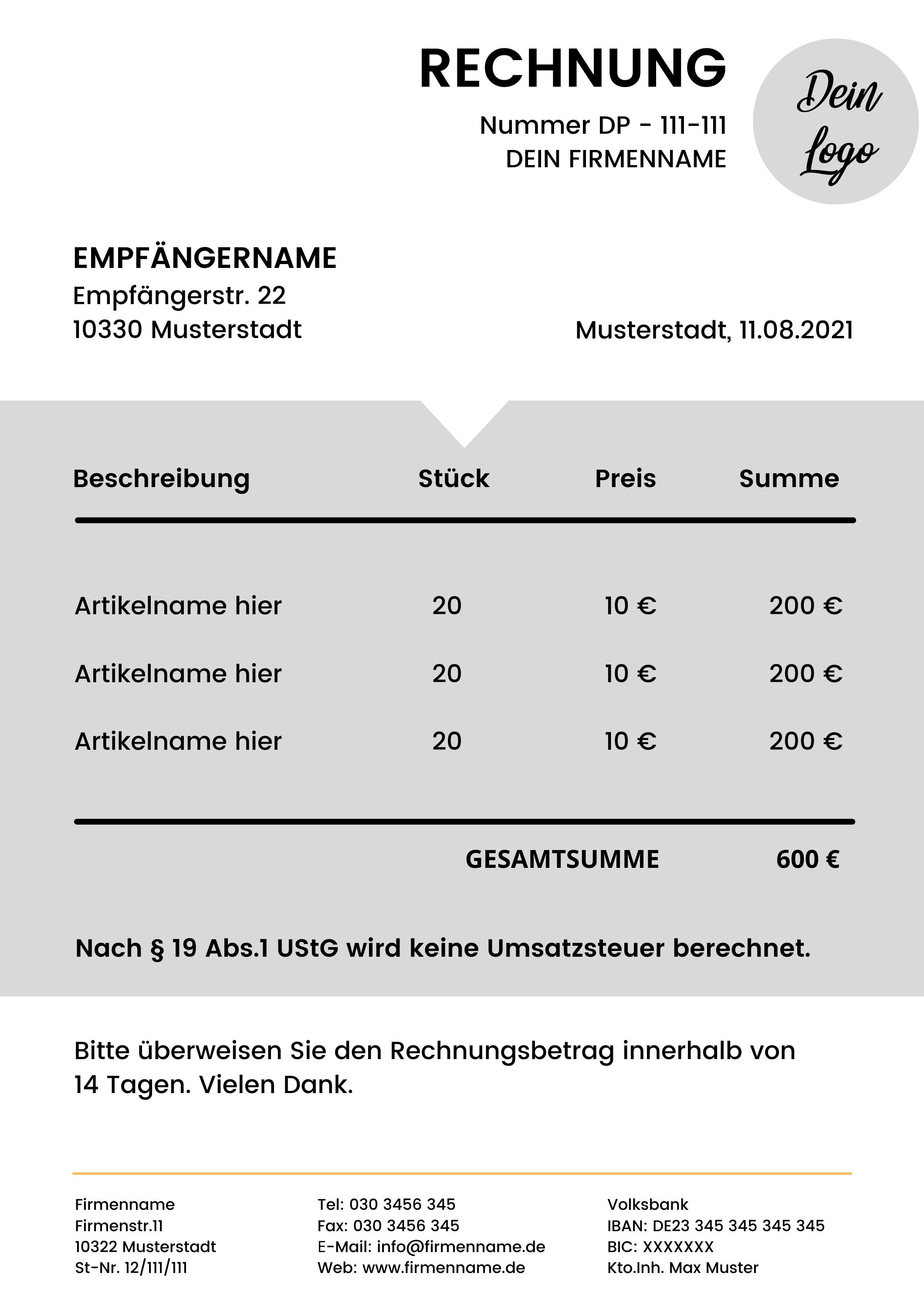 Invoice Template Small Business Owners, Bloggers, Commercial ...