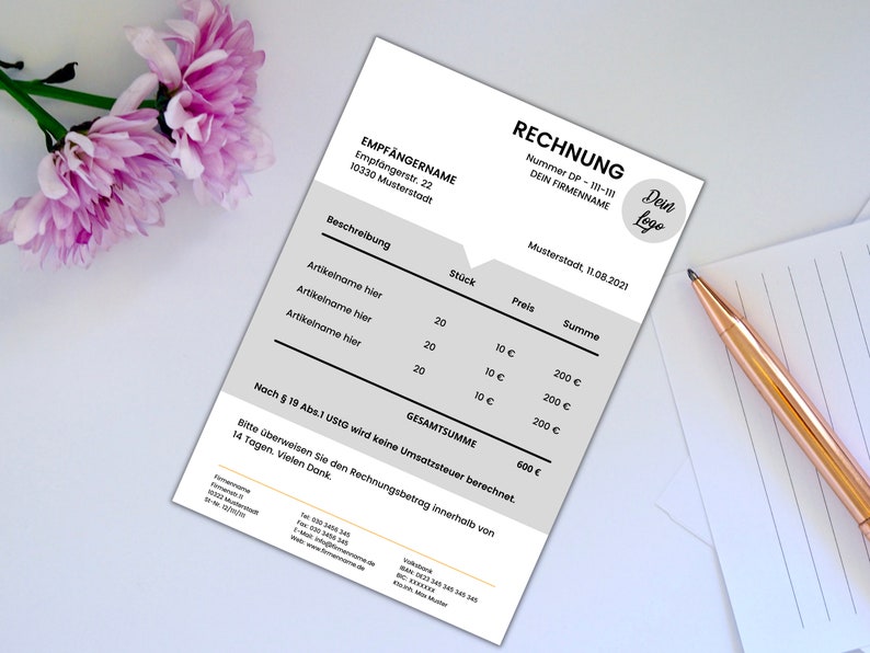 Invoice Template Small Business Owners, Bloggers, Commercial ...