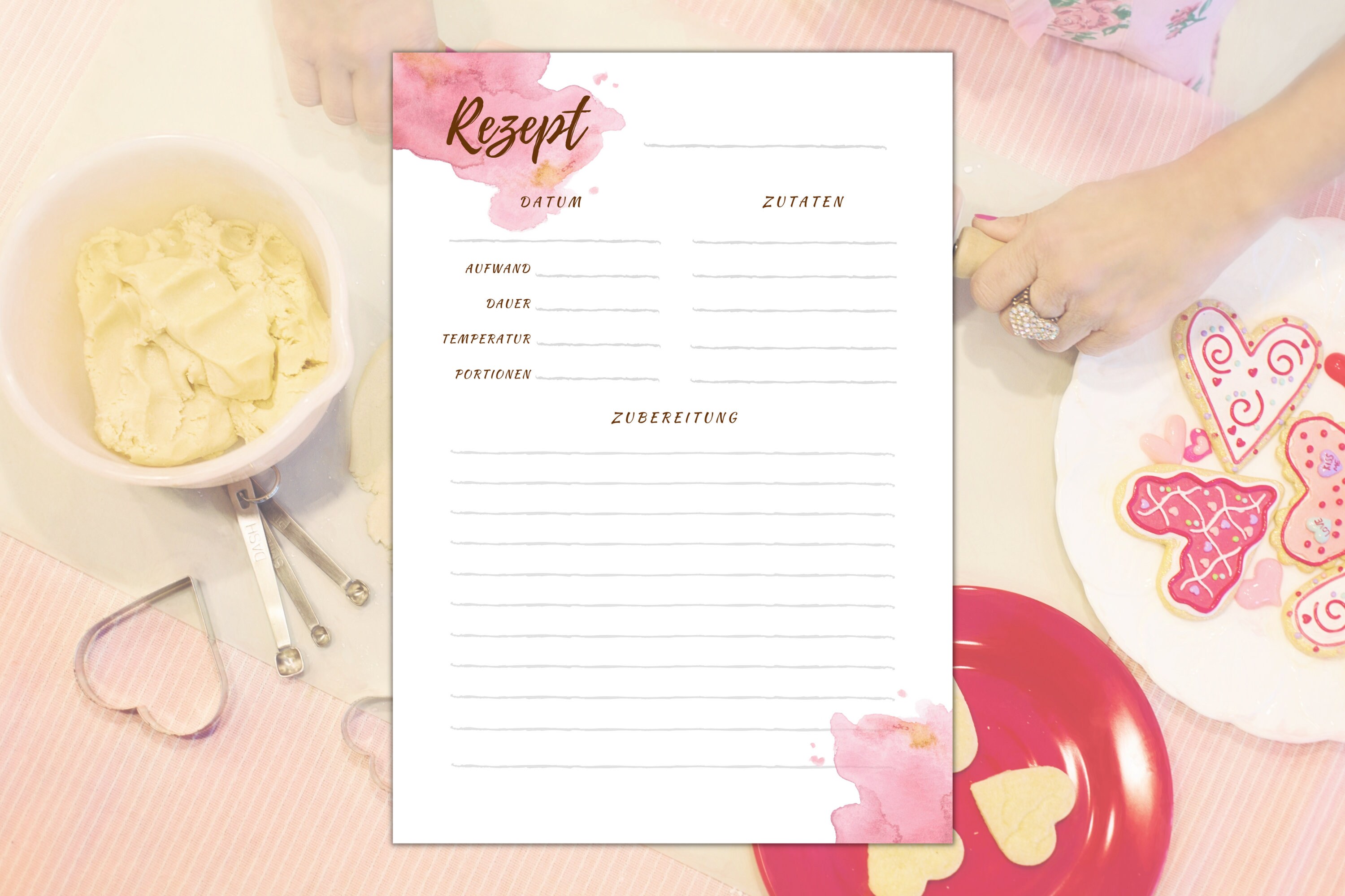 Great Gift Idea Recipe Template A4 for Recipe Folders to Write and ...
