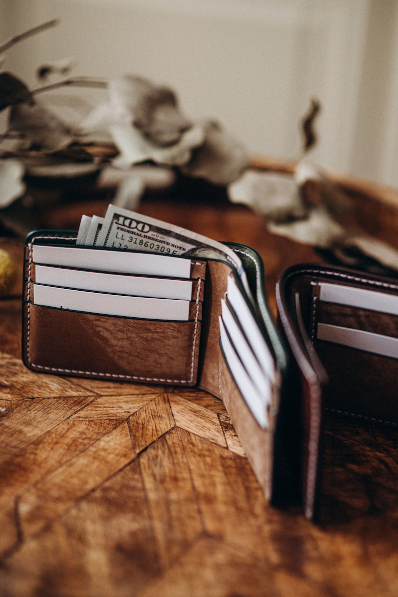 Handmade Leather Bifold Wallet, Men's Personalized Wallet, Gift for Him ...