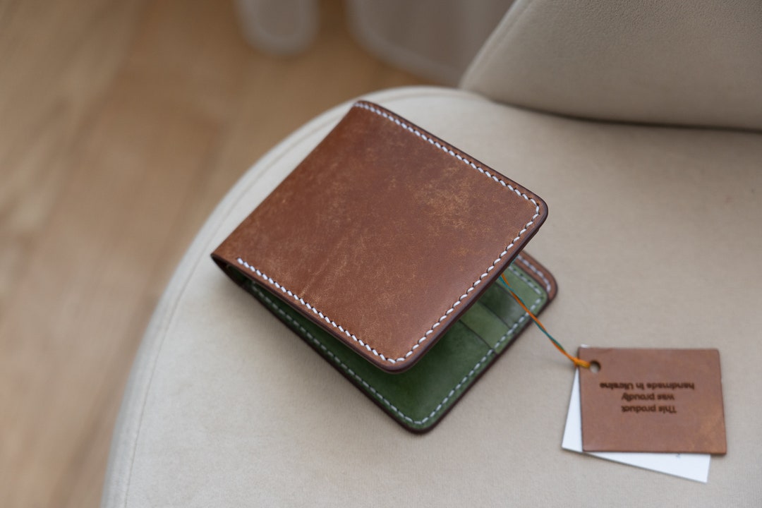 Handmade Leather Bifold Wallet Men – Personalized Slim Wallet – Custom ...