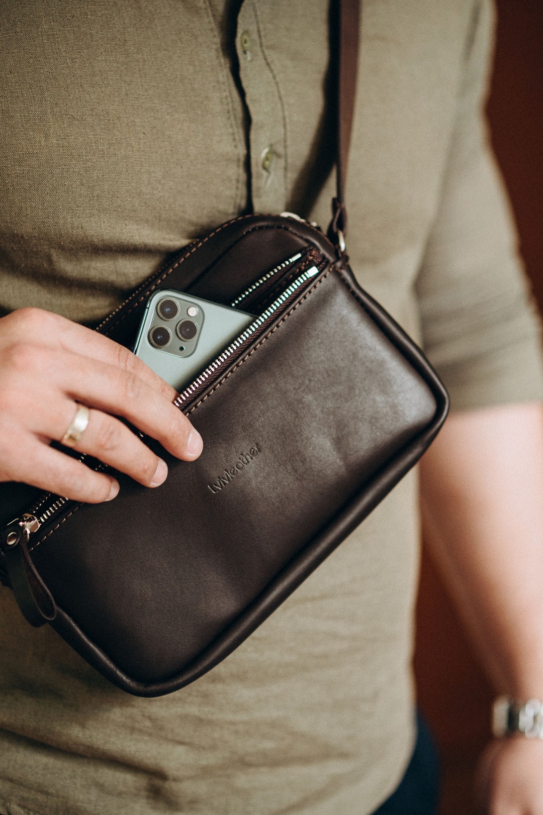 Leather Crossbody Bag Men, Men Crossbody Bag, Brown Leather Crossbody ...