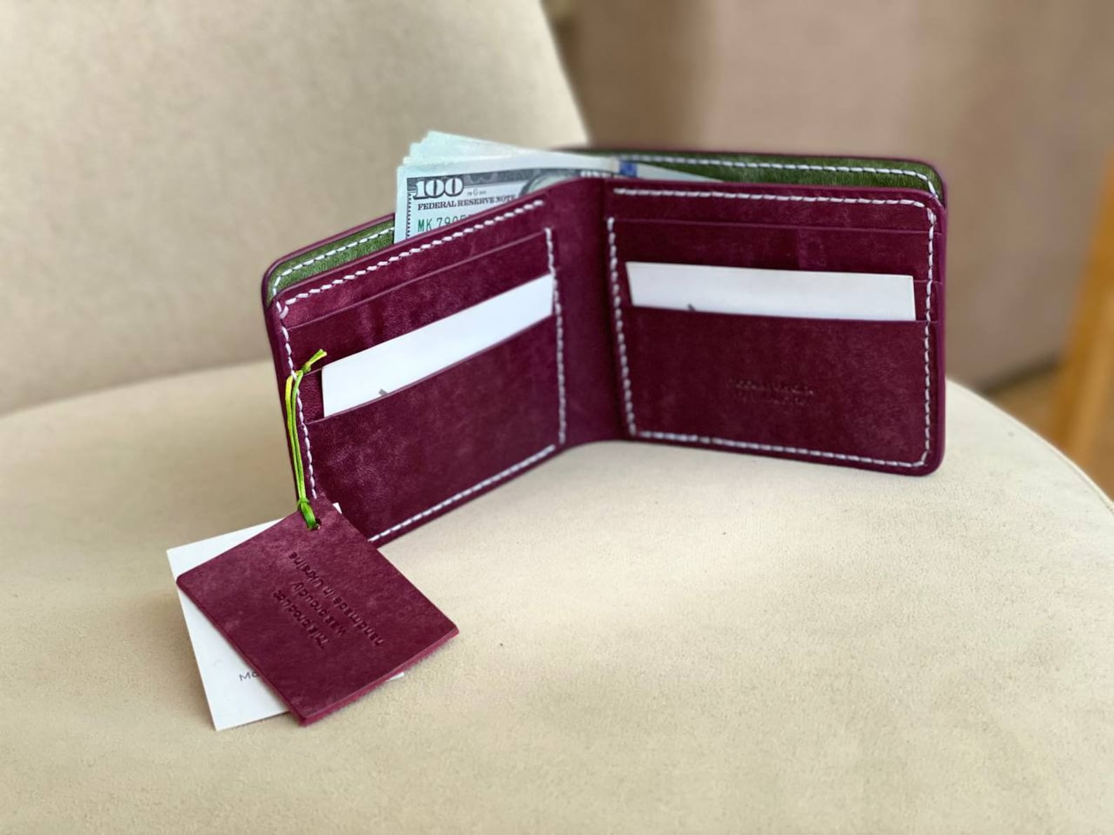 Personalized Leather Bifold Wallet | Handmade Full-grain Leather Wallet ...