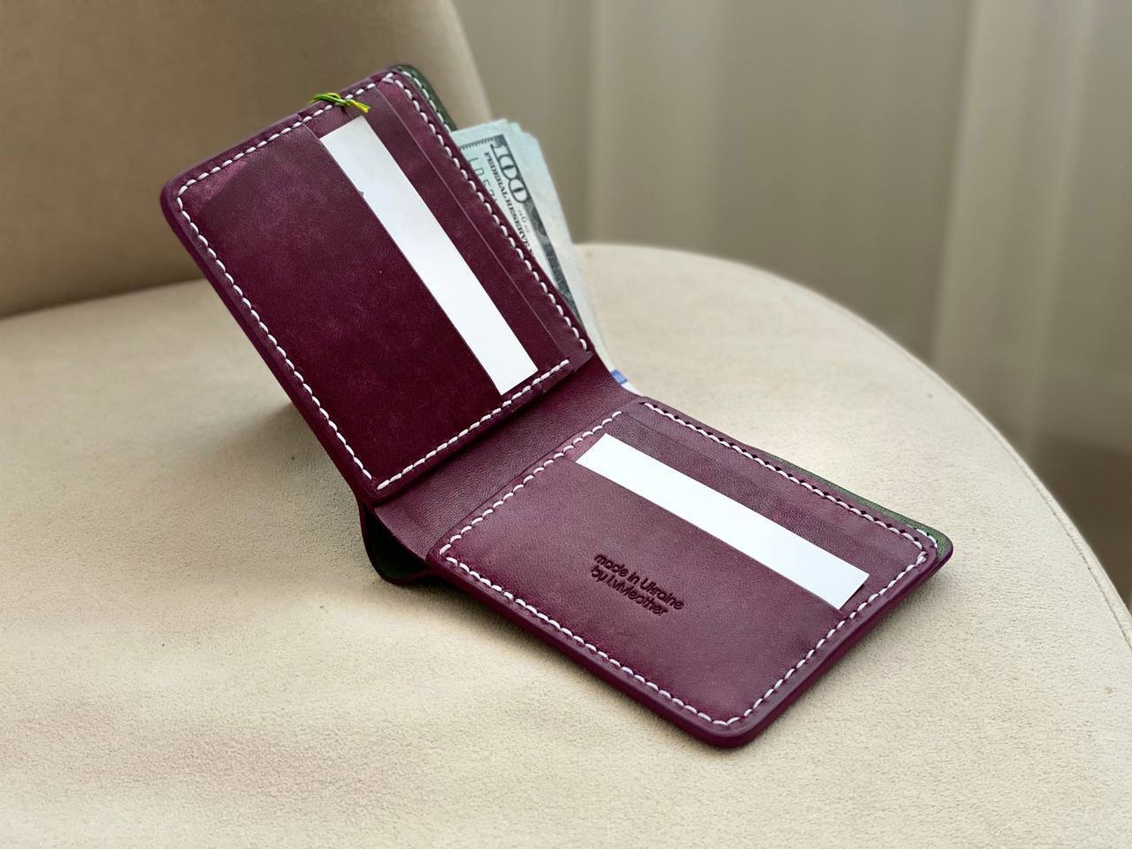 Personalized Leather Bifold Wallet | Handmade Full-grain Leather Wallet ...