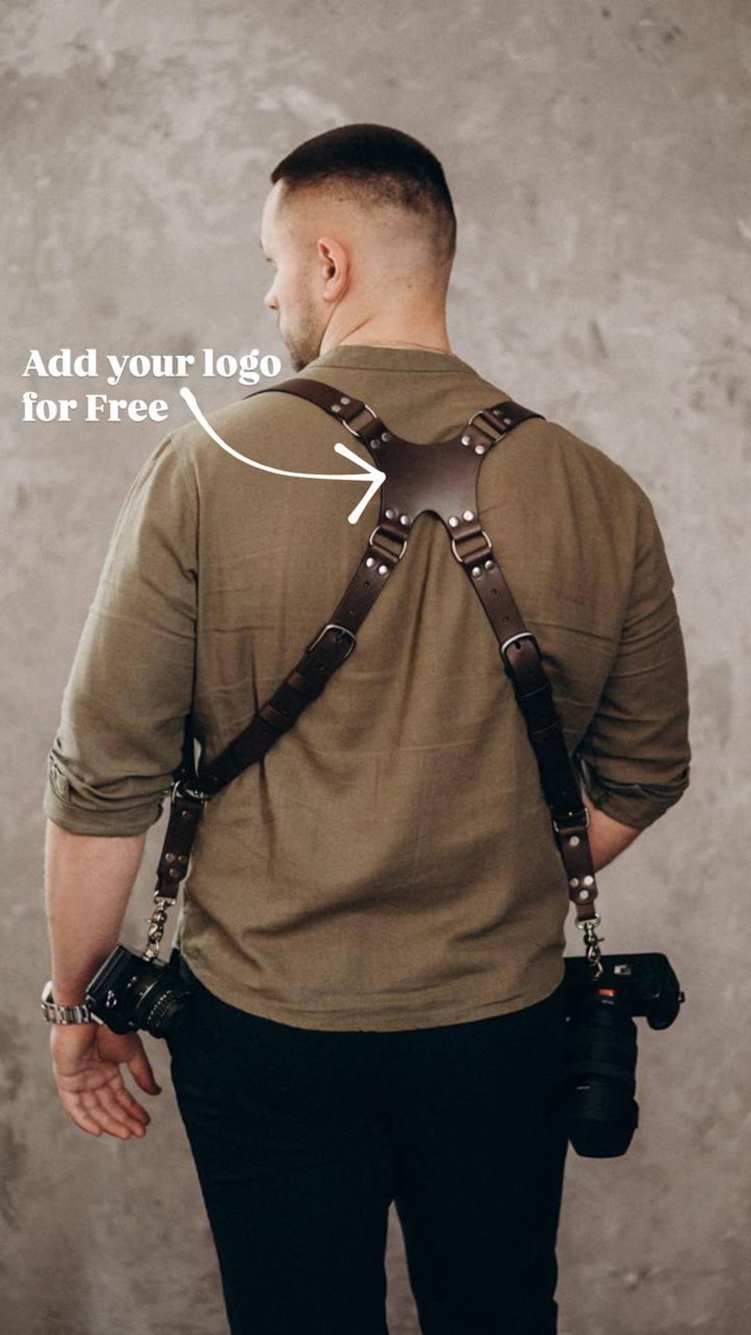 Personalized Dual Leather Camera Harness – Handmade Full-grain Leather ...