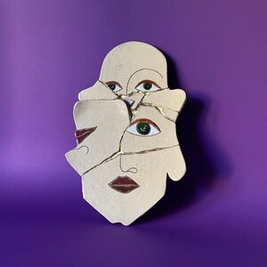 Ceramic Beige Plate Face Original Art Dihtyar - Etsy