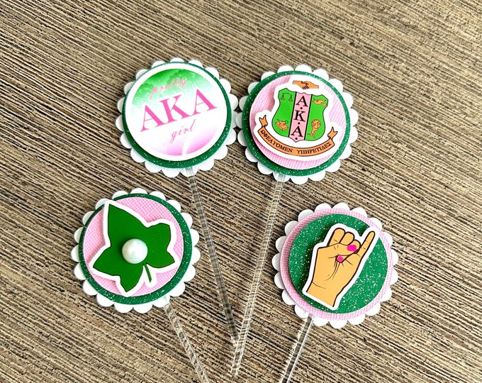 AKA Inspired Cupcake/treat Toppers Celebration Decoration - Etsy