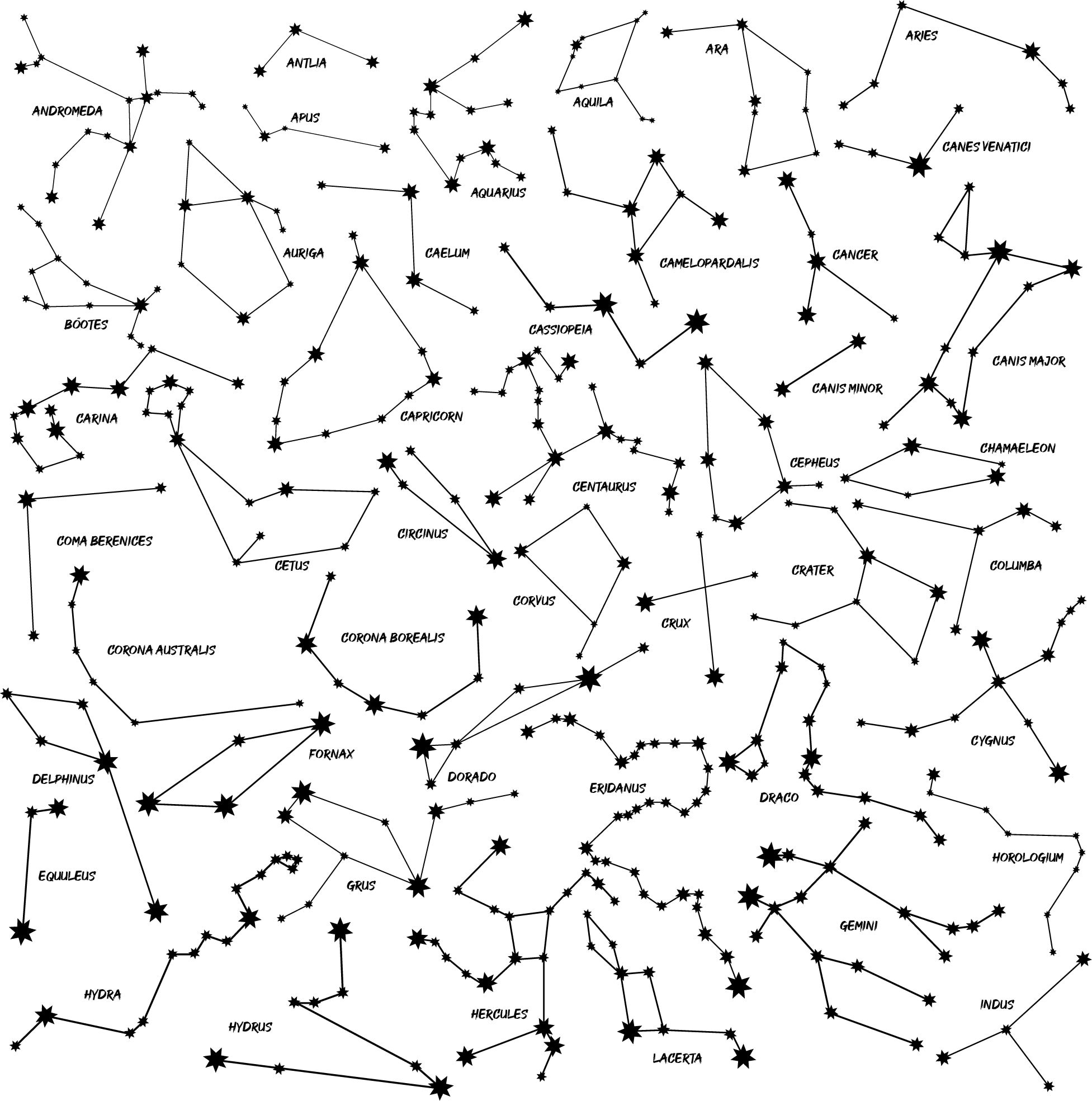 88 Constellations Svg Vector Star Space Constellations - Etsy