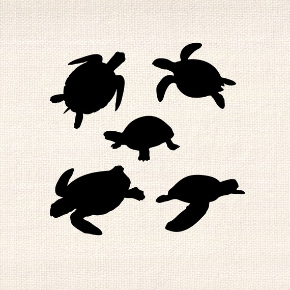 Turtle Silhouette SVG Vector Clipart Turtle Shape Cut Files - Etsy