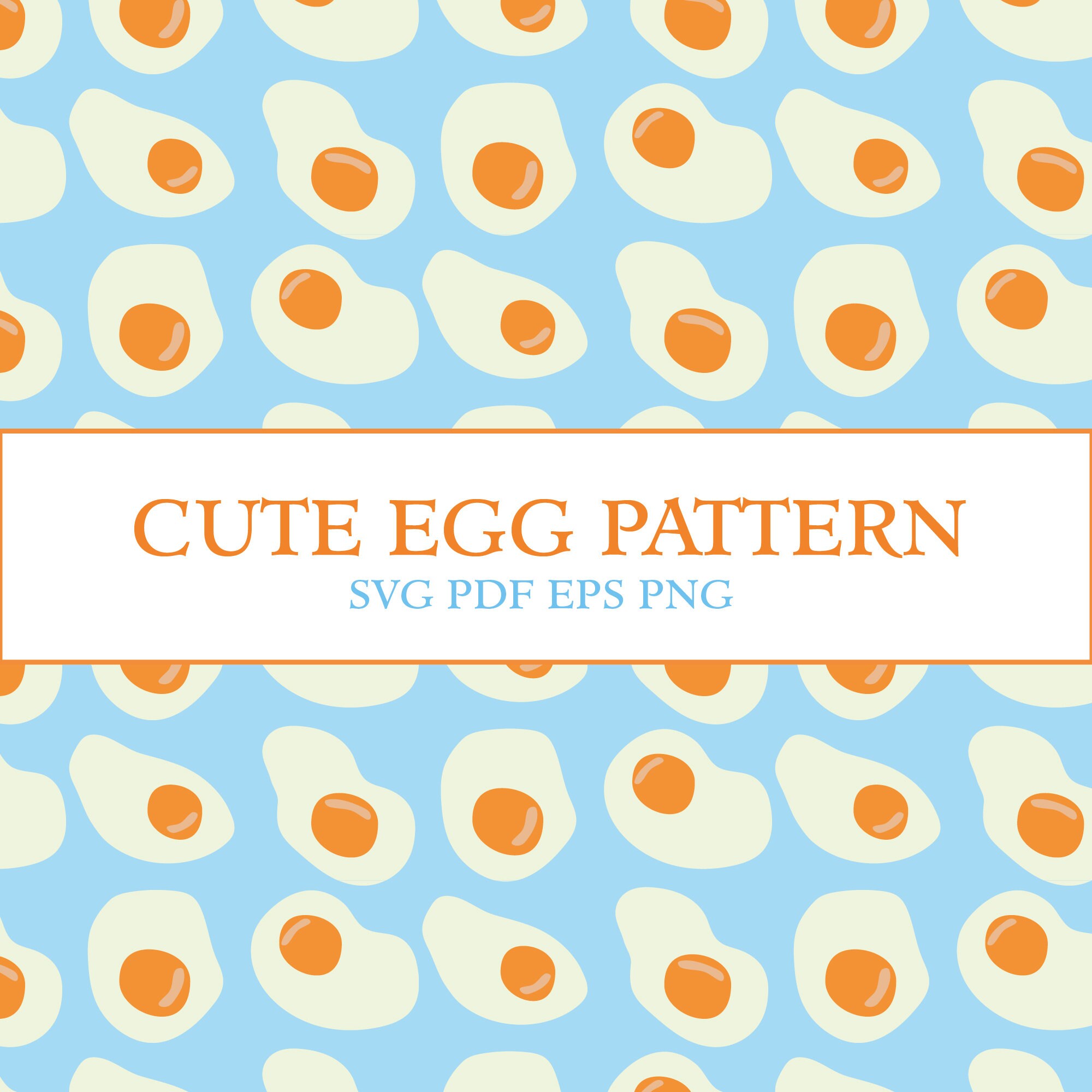 Egg Seamless Pattern Svg Pdf Eps Png Cute Blue Pattern Food Cracked Egg ...