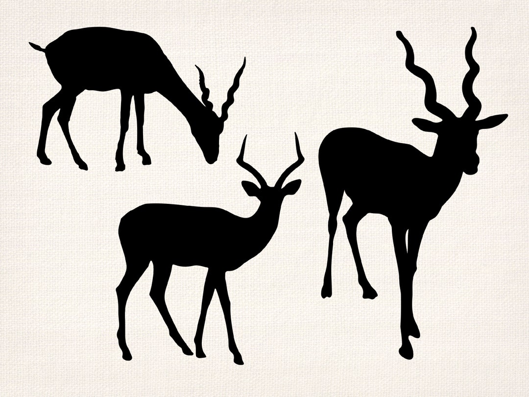 Antelope Silhouette SVG Vector Clipart Antelope Shape Cut Files Animal ...