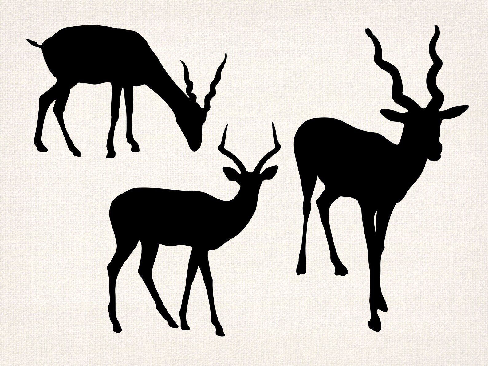 Antelope Silhouette SVG Vector Clipart Antelope Shape Cut Files Animal ...