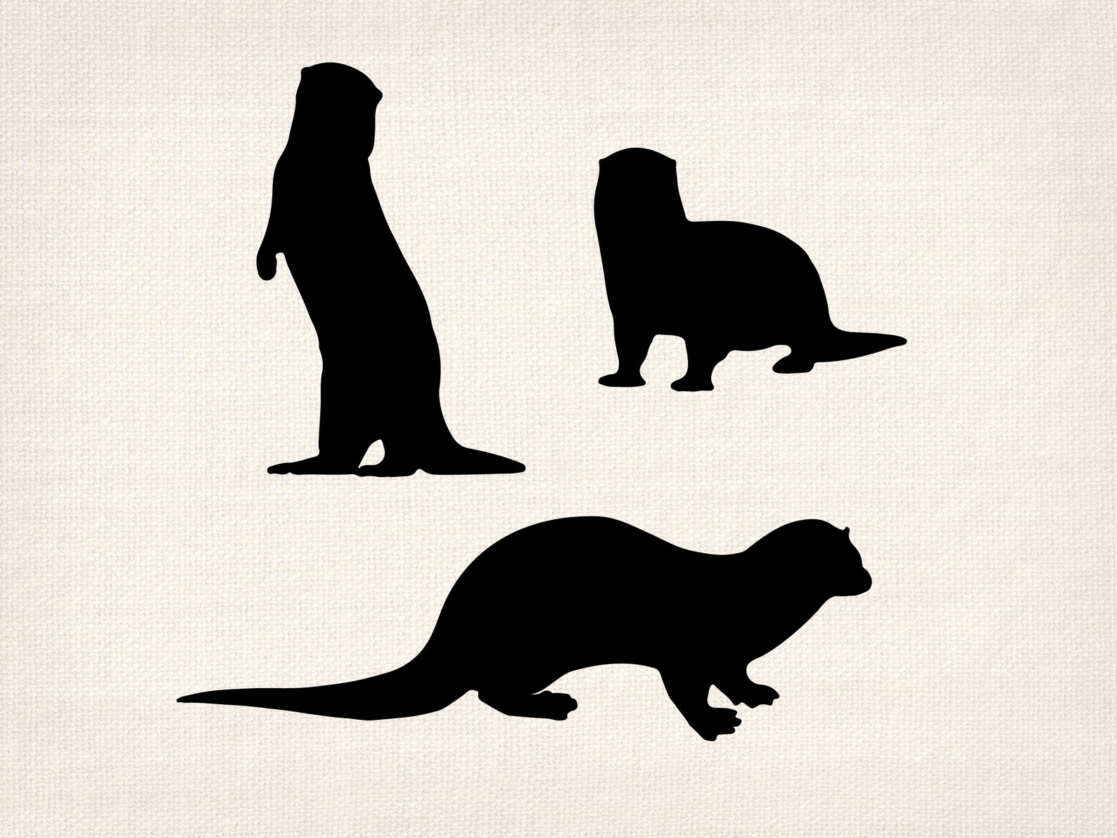 Otter Silhouette SVG Vector Clipart Otter Shape Cut Files Aquatic ...