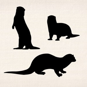 Otter Silhouette SVG Vector Clipart Otter Shape Cut Files Aquatic ...
