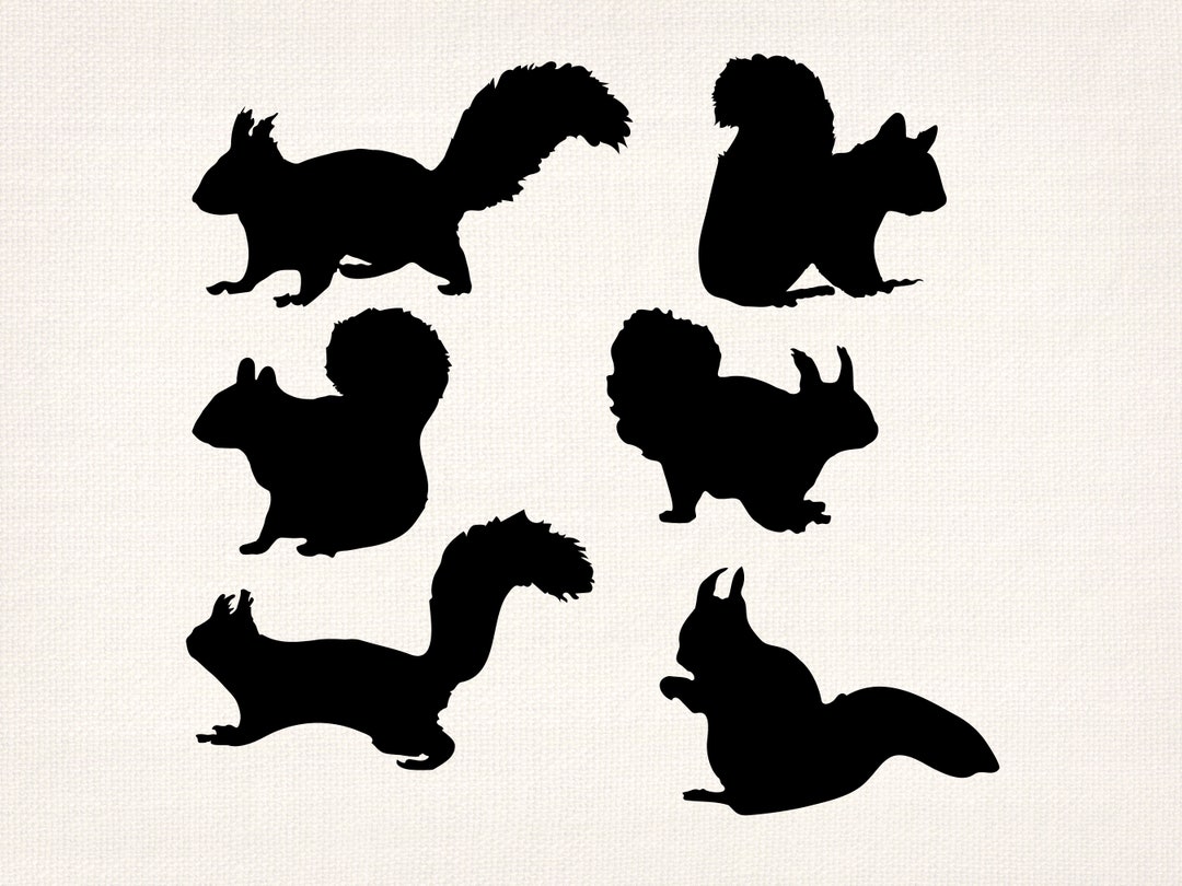 Squirrel Silhouette SVG Vector Clipart Squirrel Shape Cut Files Animal ...