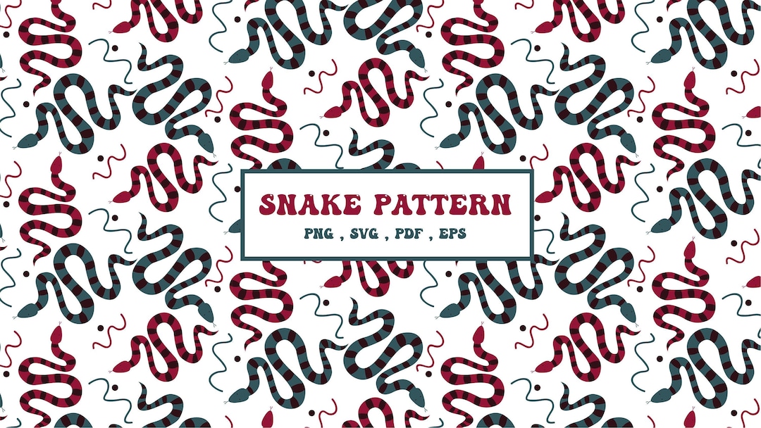 Snake Seamless Pattern Clipart SVG EPS PNG Pattern Background Red and ...